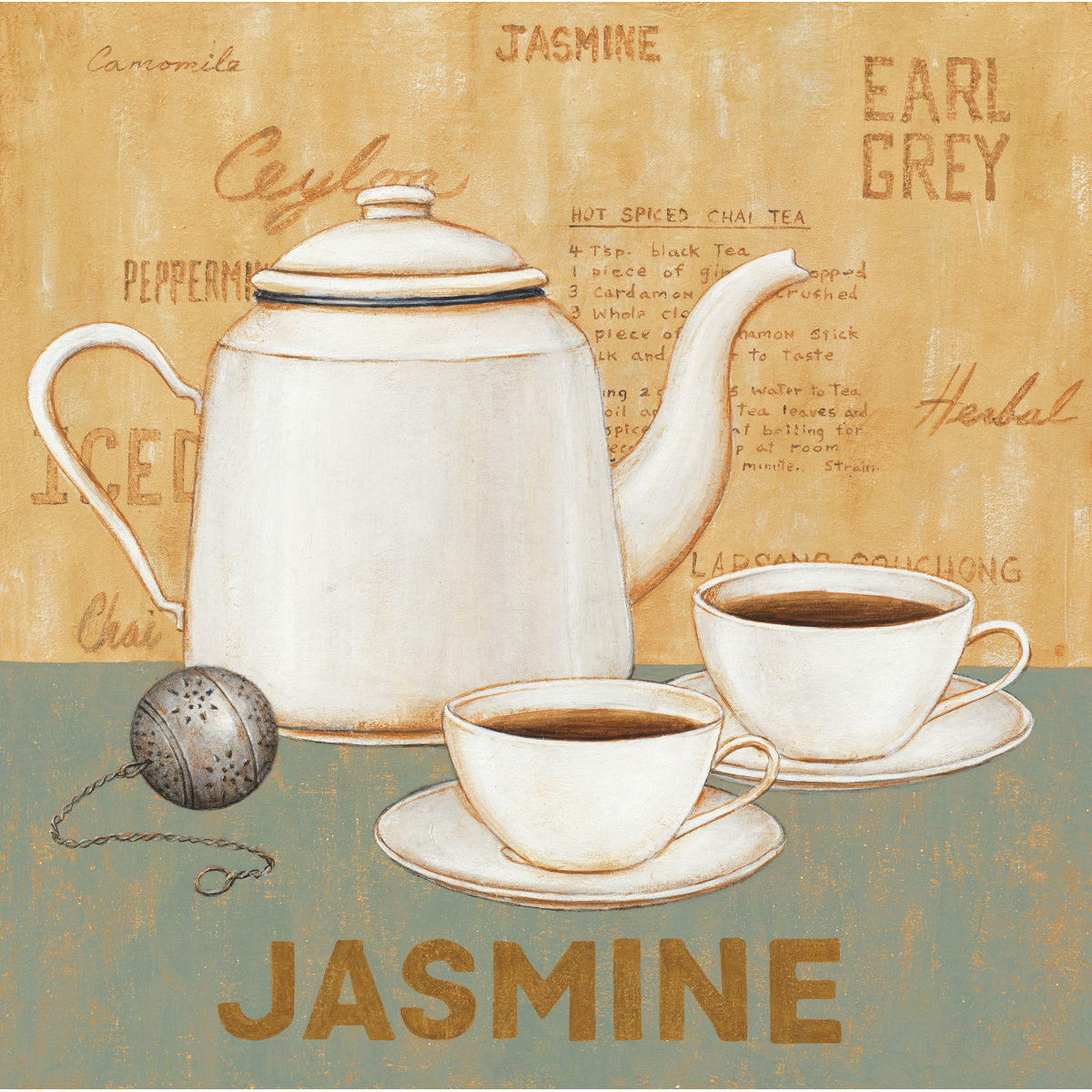August Grove Jasmine Tea Teal by David Carter Brown - Graphic Art Print | Wayfair.co.uk